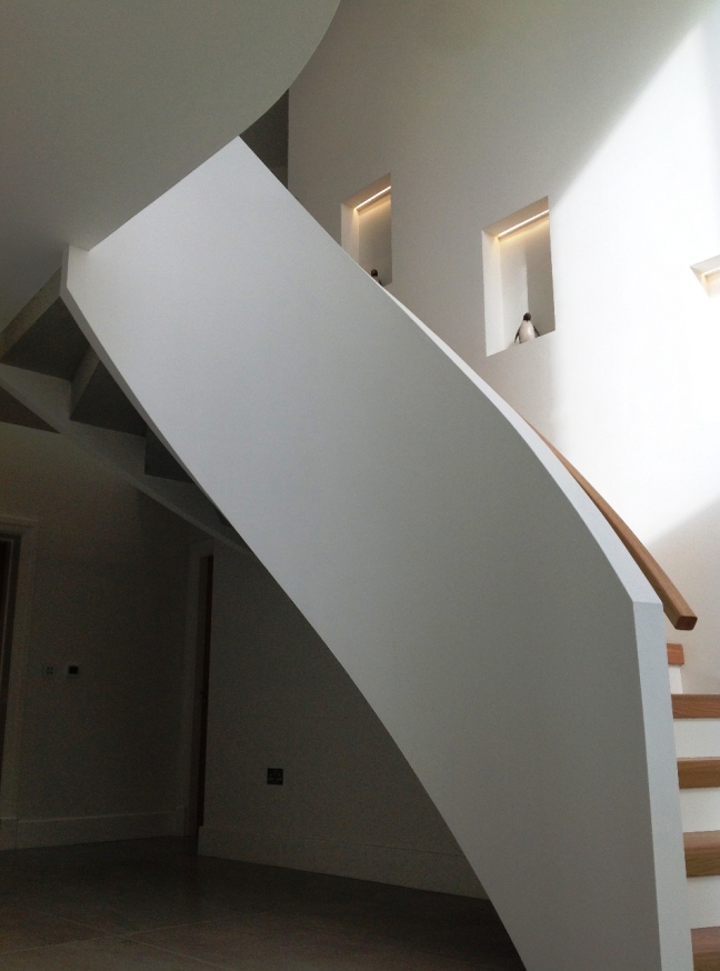 Curved Concrete stairs with glass - Kilkenny, Ireland - Free standing ...