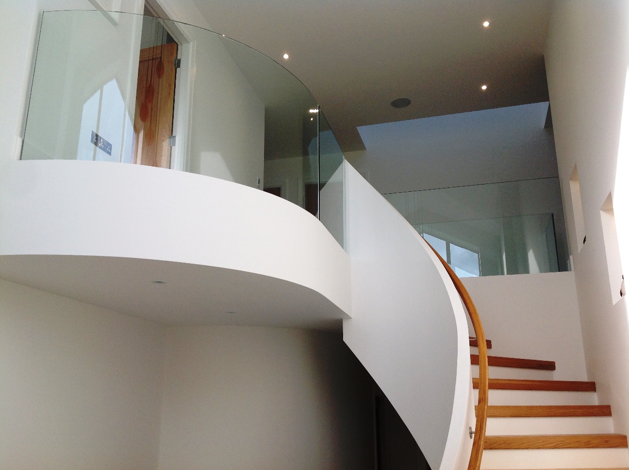 Curved Concrete stairs with glass - Kilkenny, Ireland - Free standing ...