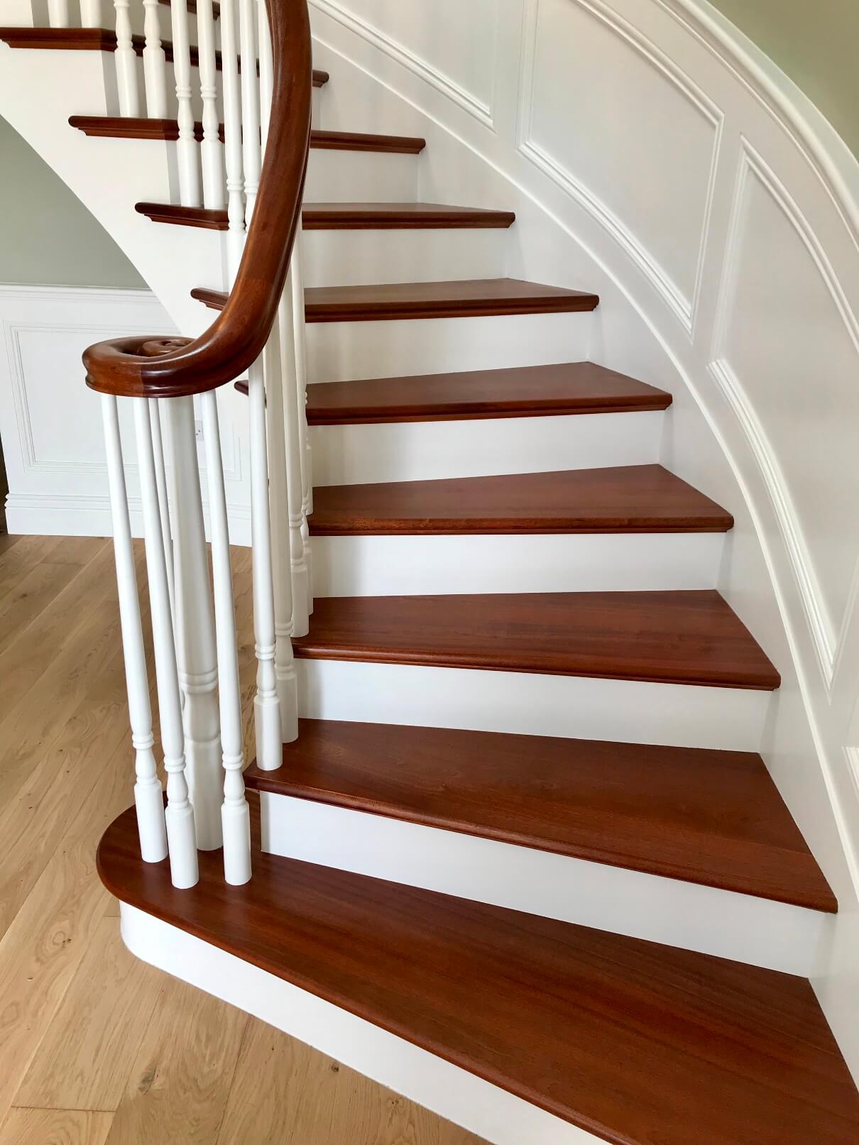 Curved Concrete Stairs Kilkenny Ireland - mahogany treads and ...