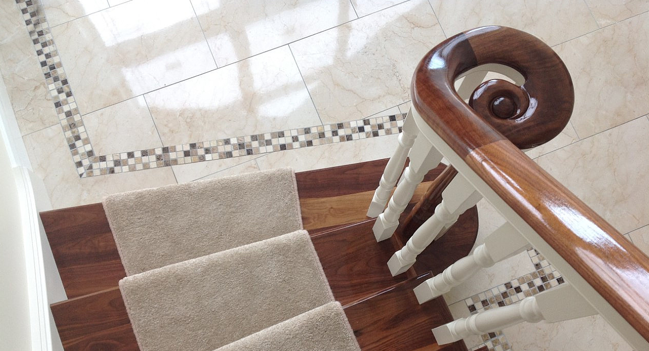 Walnut and Ivory Traditional Timber Stairs - Custom Built Timber ...