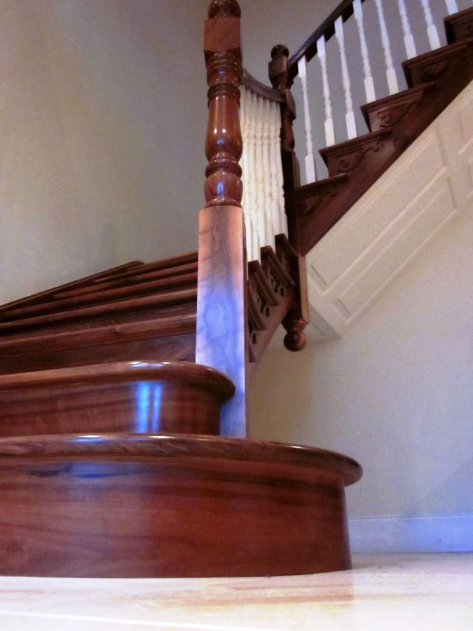 Walnut and Ivory Flared Stairs - Custom Built Flared Staircases - AJD ...